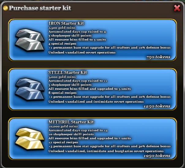 Starter packs | Swords and Potions Wiki | Fandom