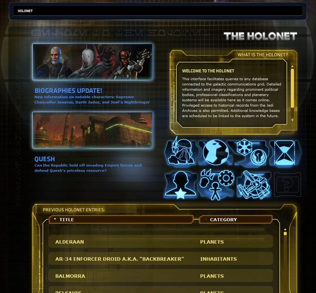 Holonet | Star Wars: The Old Republic Wiki | Fandom