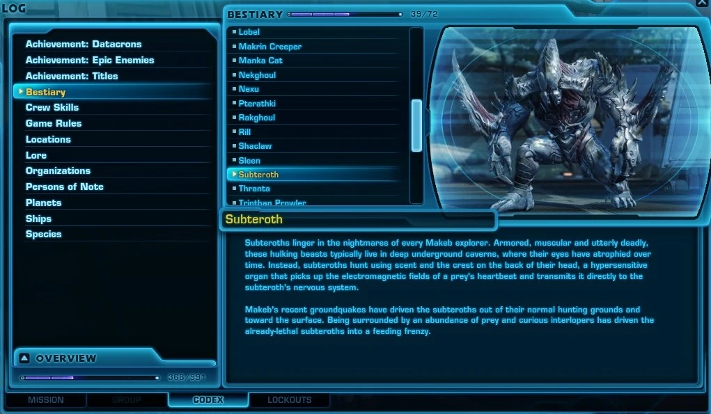 Codex/Subteroth - Star Wars: The Old Republic Wiki