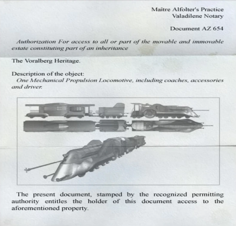 Train Release Form | Syberia Wiki | Fandom