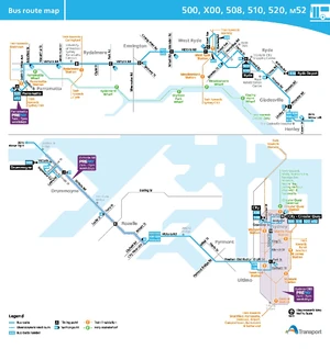 Route 500x/500/X00 | Sydney Buses Wiki | Fandom