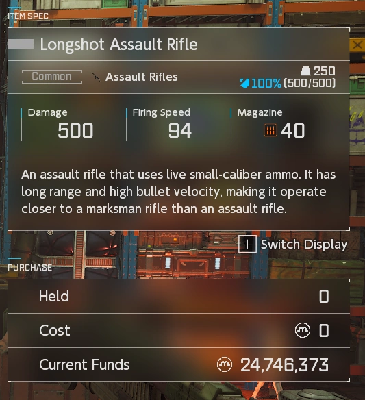 Longshot Assault Rifle | Synduality Wiki | Fandom