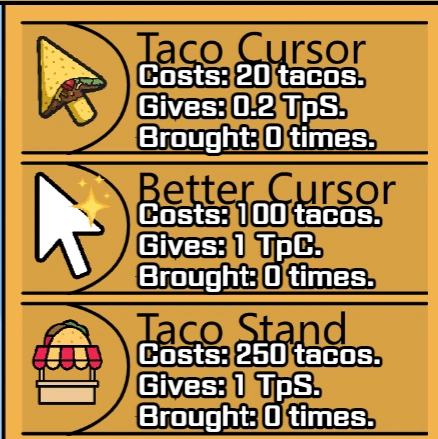 Buildings | Taco Clicker Wiki | Fandom