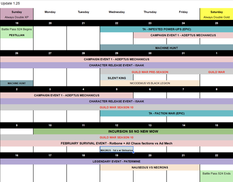 Calendar | Tacticus Wiki | Fandom