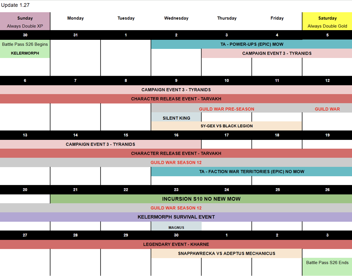 Calendar | Tacticus Wiki | Fandom