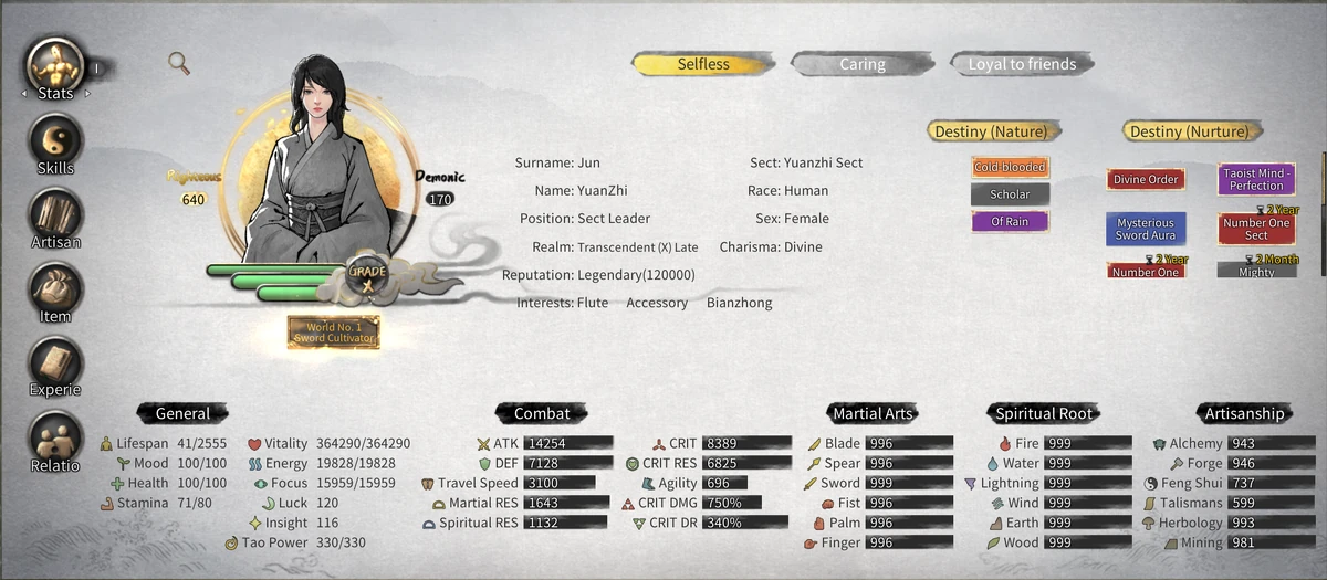 Stats | Tale Of Immortal Wiki | Fandom