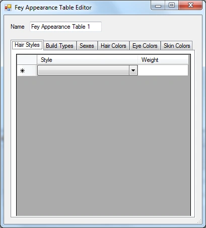 Fey Appearance Table Editor | Tales of the Mystic Wilds Wiki | Fandom