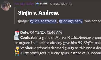 Court Cases | Talk Tuah Extended Server Wiki | Fandom