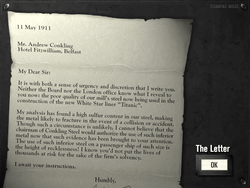Conkling's Letter | Titanic - Adventure Out Of Time Wiki | Fandom