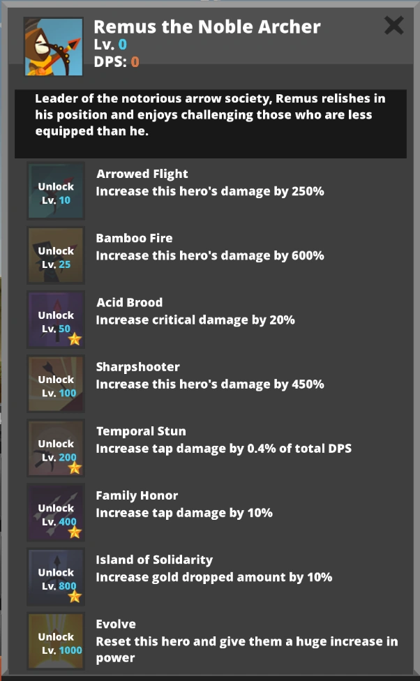 Remus the Noble Archer | Tap Titans Wiki | Fandom