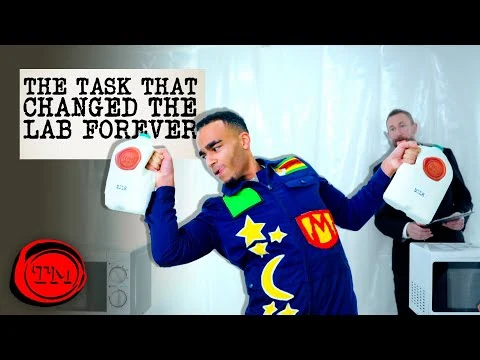 Lift the two milk bottles and hover them directly above their ...