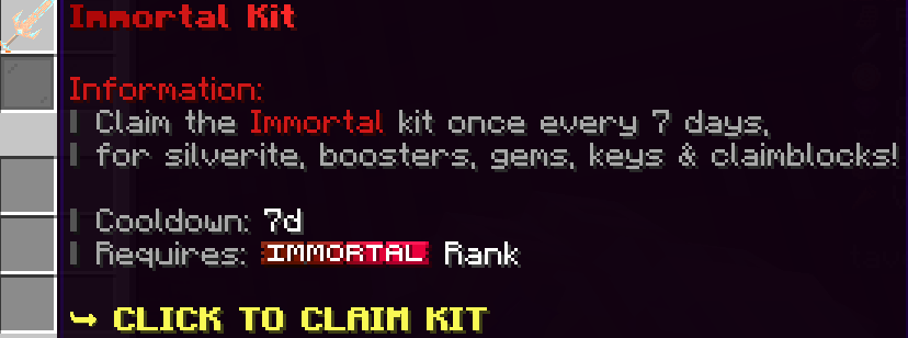 Immortal kit | TavernMC Wiki | Fandom