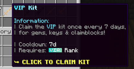 VIP kit | TavernMC Wiki | Fandom