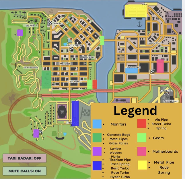 Resource Map | Taxi boss Wiki | Fandom