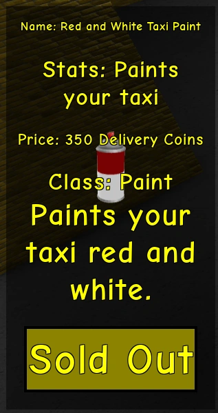 Red and White Taxi Paint | Taxi Simulator 2 Wiki | Fandom
