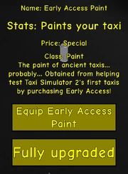 Early Access Paint | Taxi Simulator 2 Wiki | Fandom
