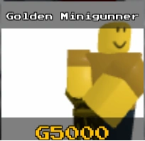 Golden Minigunner | Tower defense but bad Wiki | Fandom