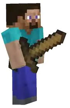 Minecraft Steve Holding Diamond Sword