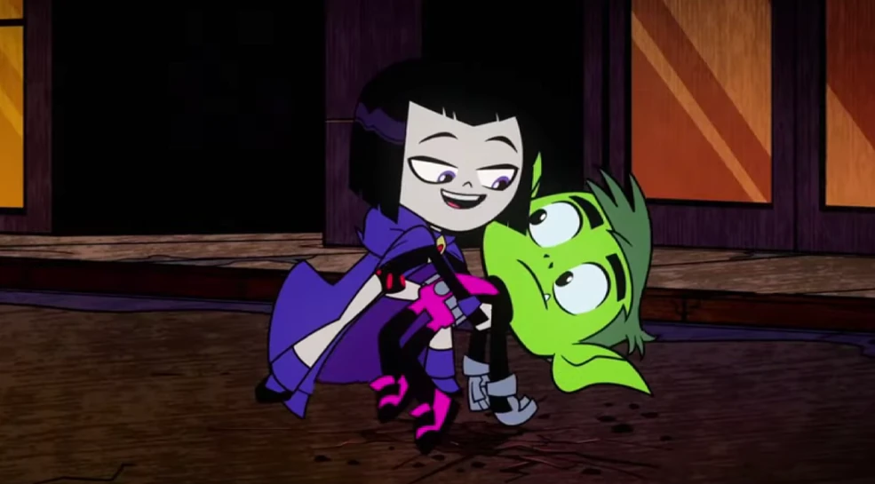 how to draw raven and beast boy kissing