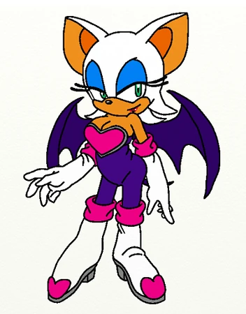 how to draw rouge the bat step by step