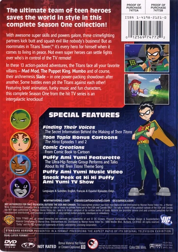 Teen Titans - The Complete First Season (DVD) | Teen Titans Wiki | Fandom