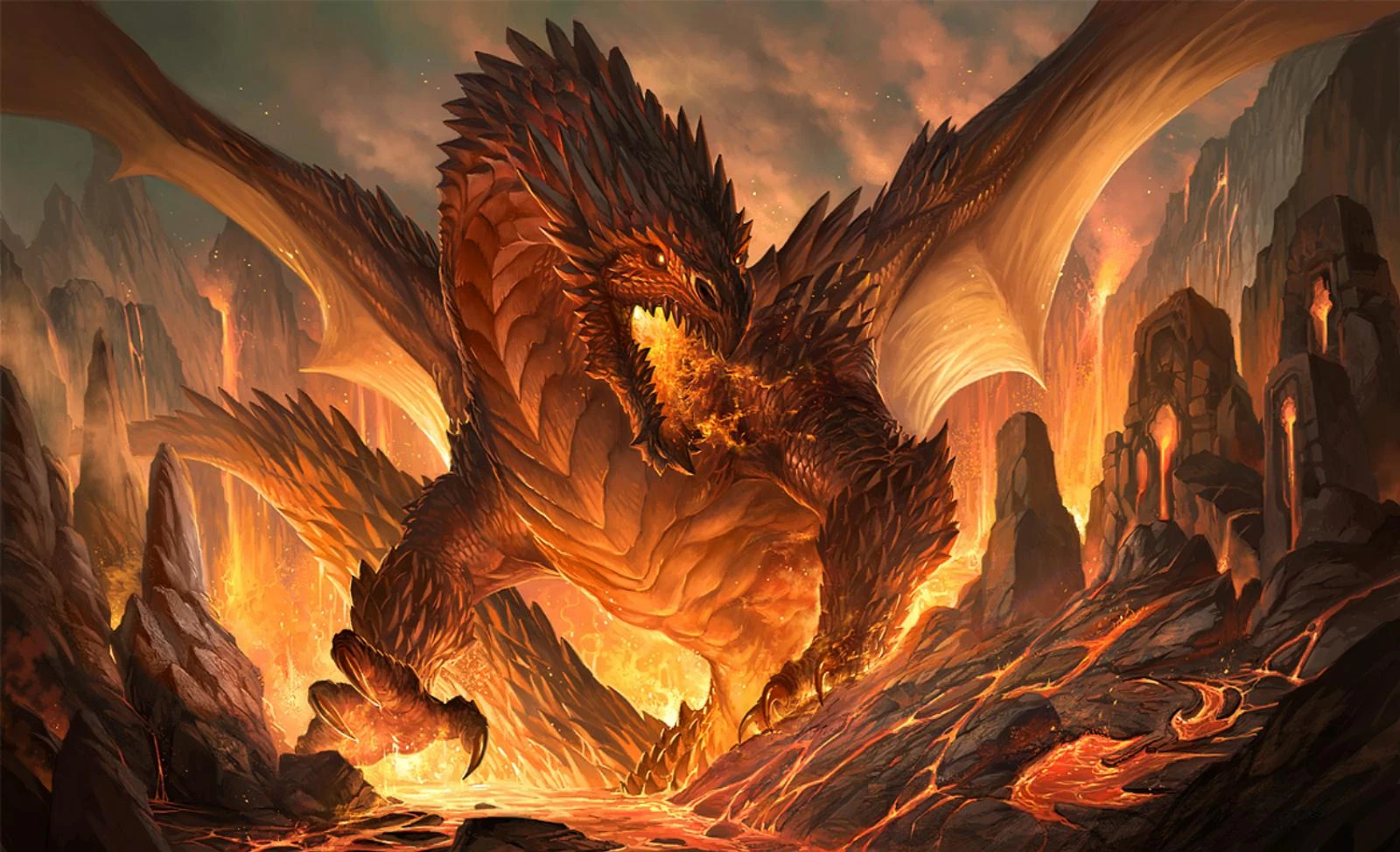 Humanoid Fire Dragon
