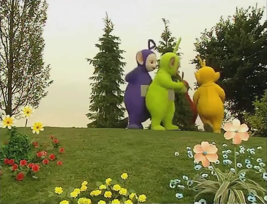 The Teletubbies walk in and out of the trees | Teletubbies Wiki | Fandom