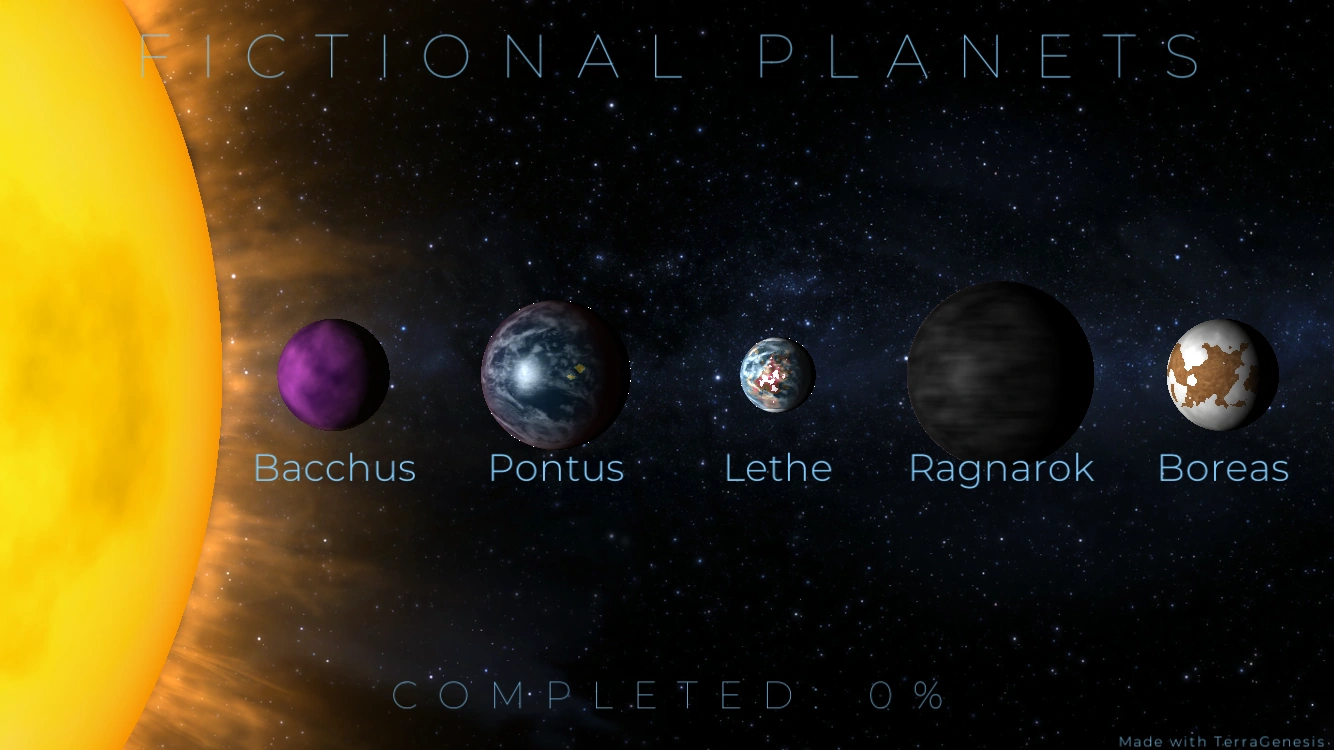 Fictional Planetary Systems