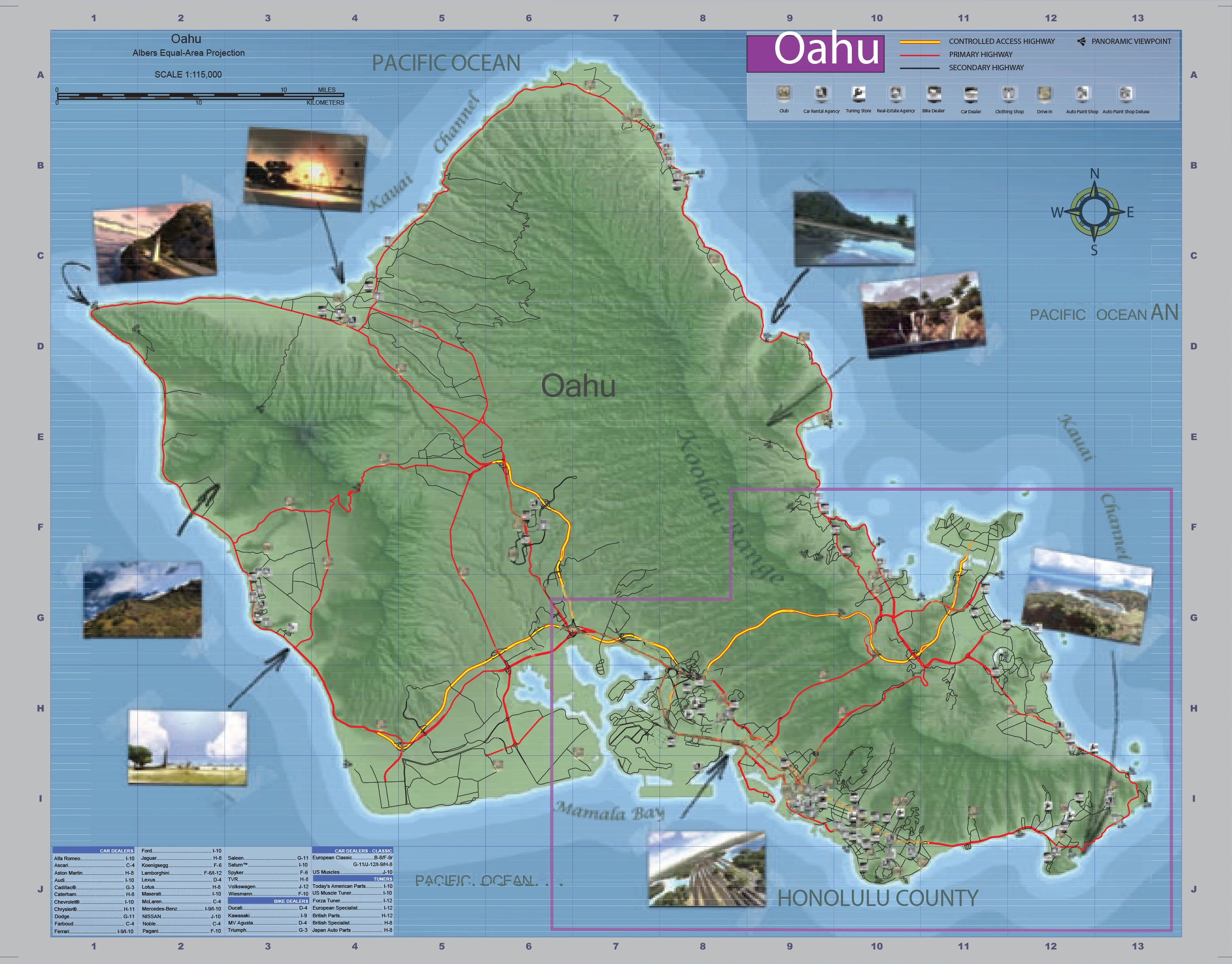 Honolulu Island Map