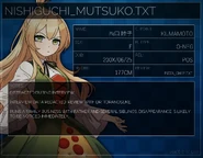 Mutsuko Nishiguchi | Tetro Danganronpa Wiki | Fandom