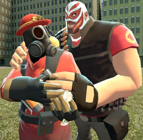 Wrestler Heavy and Madame P. | TF2 Freak Archives Wiki | Fandom