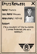 Francis Mosses | That's not my Neighbor Wiki | Fandom