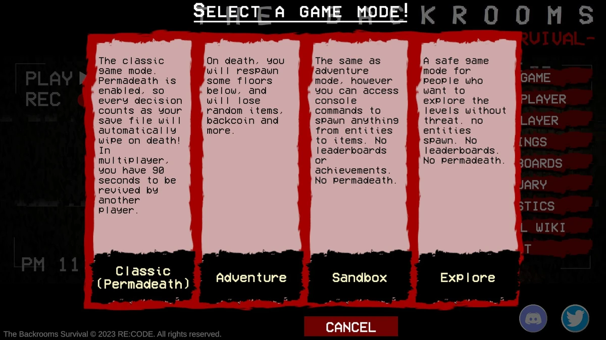 Game modes | The Backrooms: Survival Wiki | Fandom