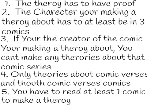 Comic verses Theories rules | The Comic Verses Wiki | Fandom