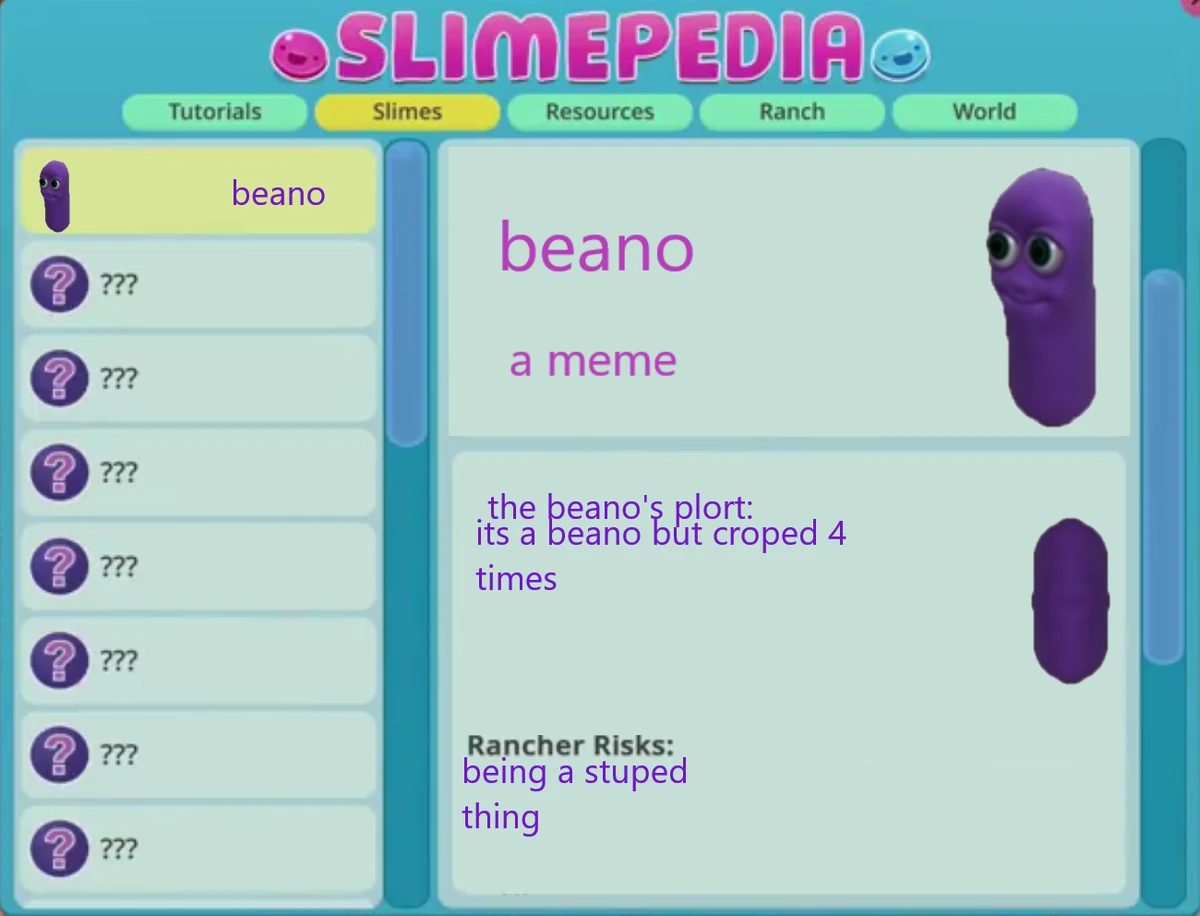 Beanos | The cool slime fanon Wiki | Fandom