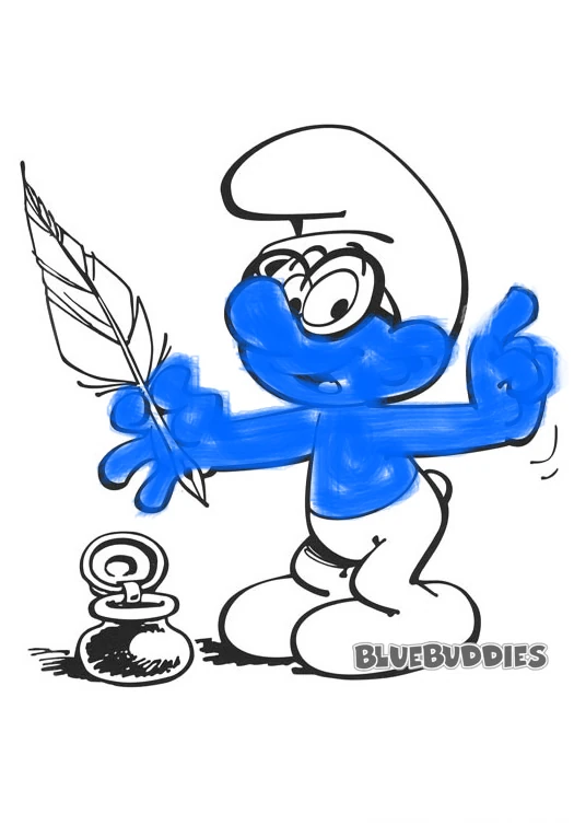 smurfs coloring pages brainy