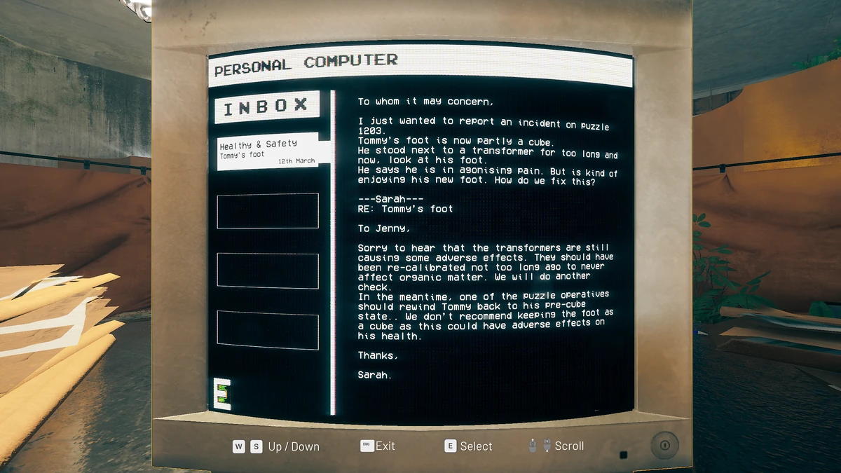 Intel 54 - Tommy's foot | The Entropy Centre Wiki | Fandom