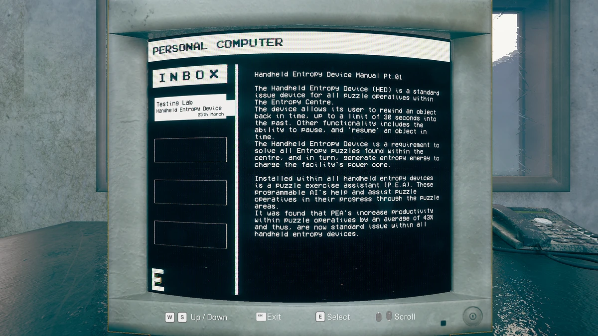 Intel 4 - Handheld Entropy Device | The Entropy Centre Wiki | Fandom