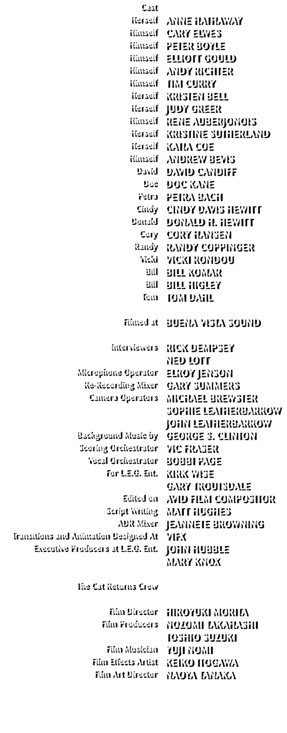 The cat returns/credits | The JH Movie Collection's Official Wiki | Fandom
