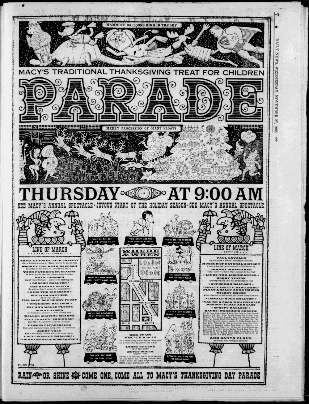 The 42nd Annual Macy's Thanksgiving Day Parade (1968) (MrCartoonyGuy's ...