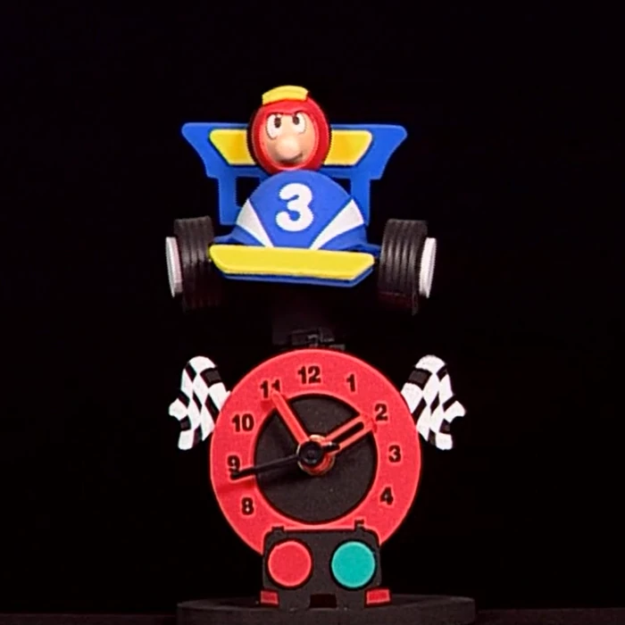 Squatting Clown Wall Clock, Hidden Moving Racing Car Clock | The New ...