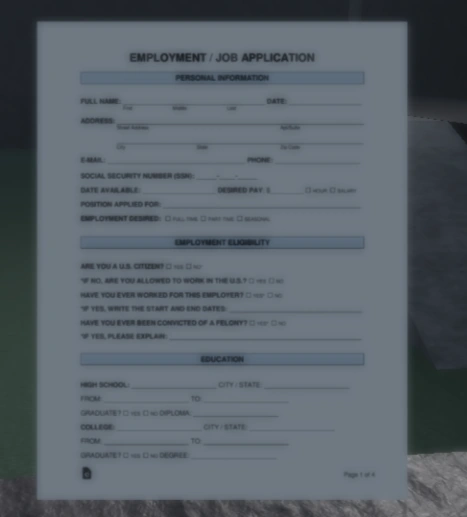 Job Application | The NIGHTMARE World Reborn Wiki | Fandom