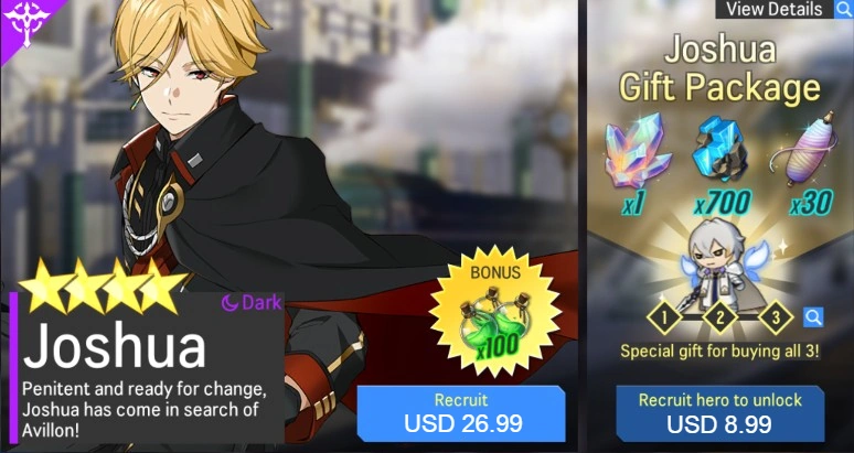 Joshua (Dark) Special Package | The Official Lord of Heroes Wiki | Fandom