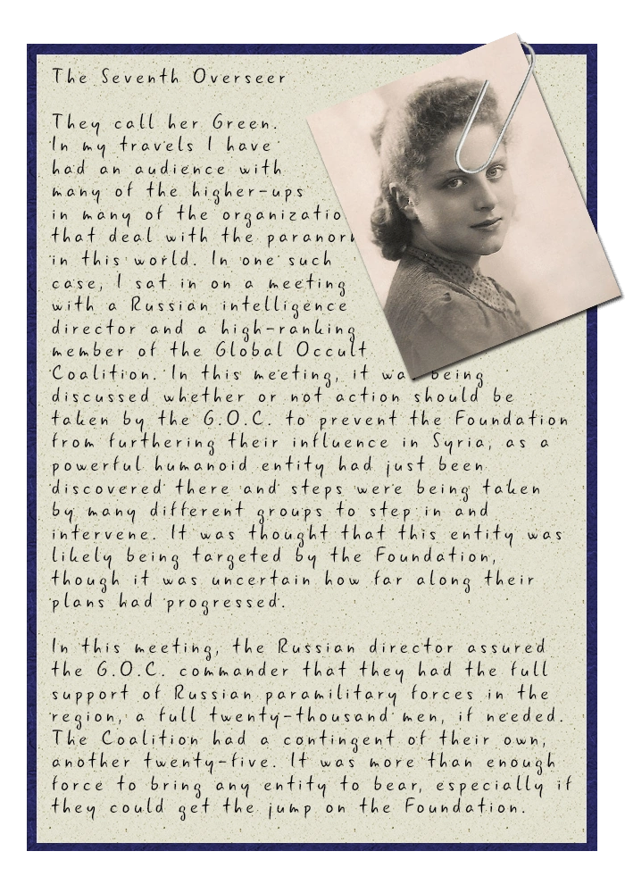 The Seventh Overseer | The Official SCP Foundation Wiki | Fandom