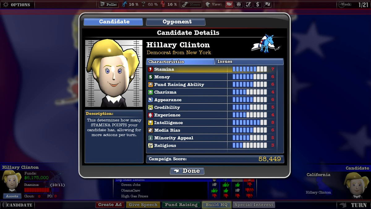 Hillary Clinton | The Political Machine 2012 Wiki | Fandom