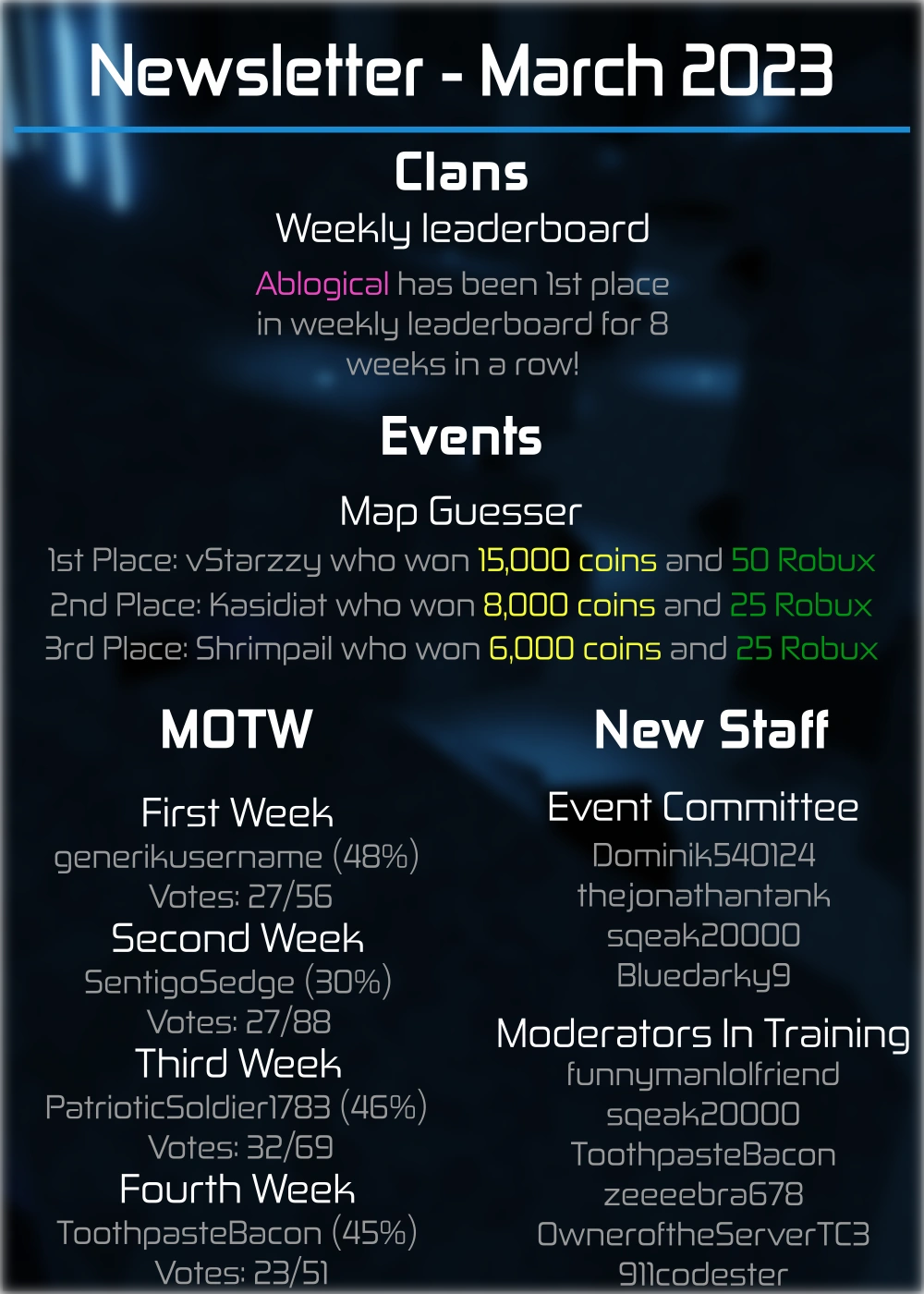 2023 March Newsletter | The Conquerors Wiki | Fandom