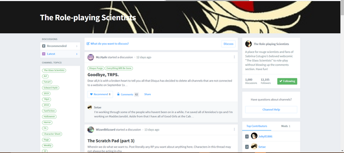 Disqus Catalog | The Role-Playing Scientists Wikia | Fandom