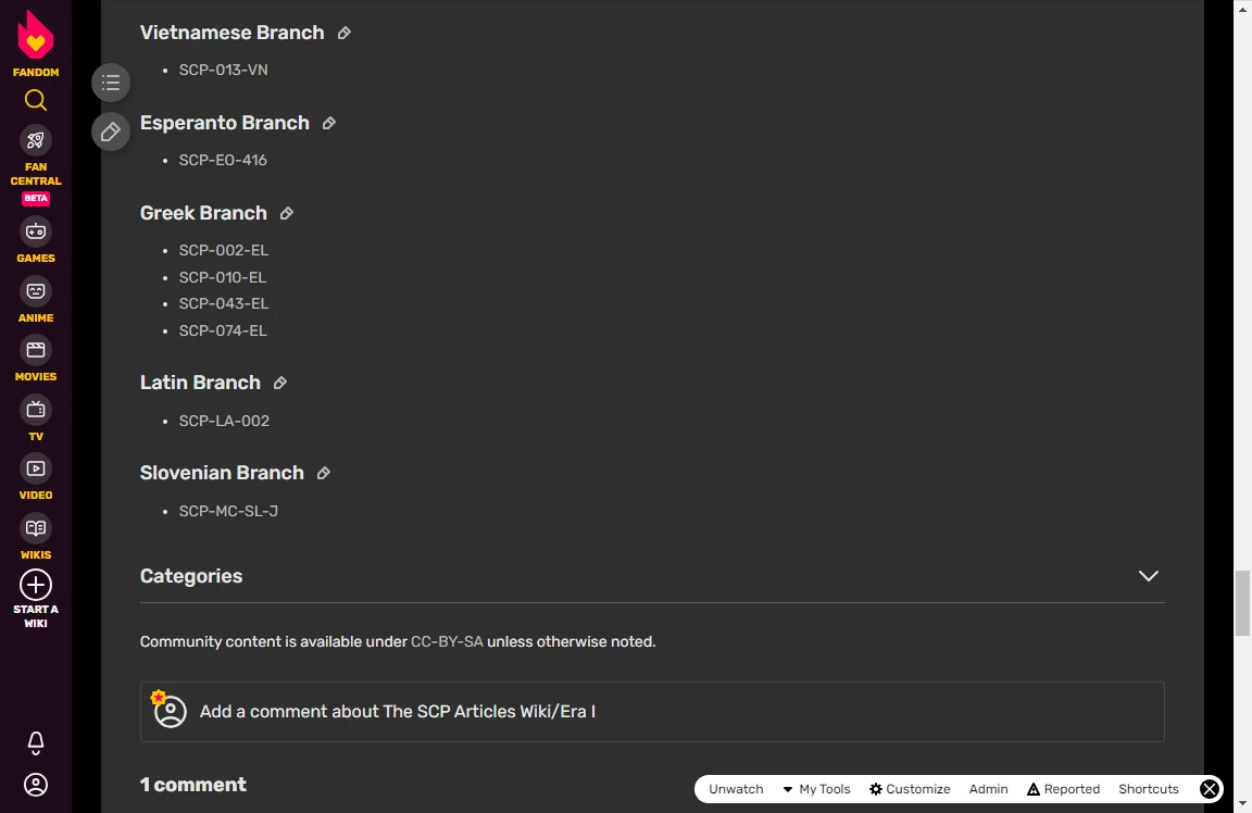 The SCP Articles Wiki/Era I | The SCP Articles Wiki | Fandom