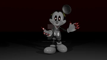 mickey mouse walking into hell