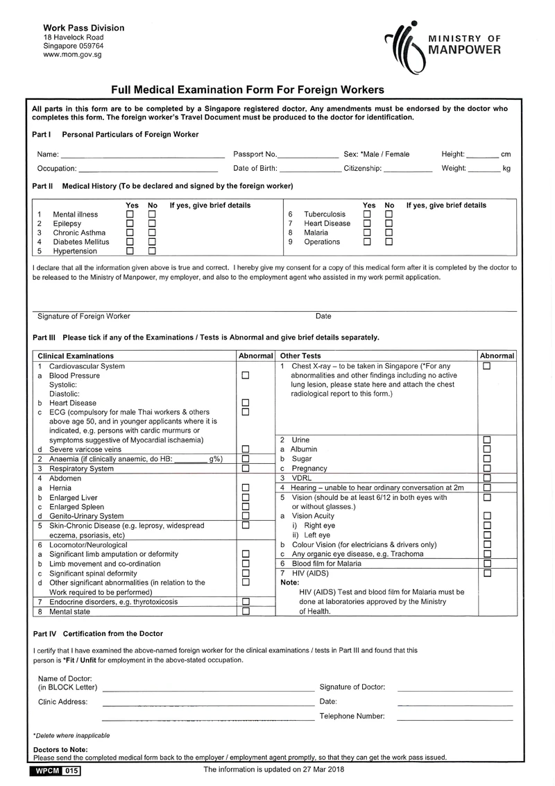 Work Permit Medical Examination Form | The Singapore LGBT encyclopaedia ...